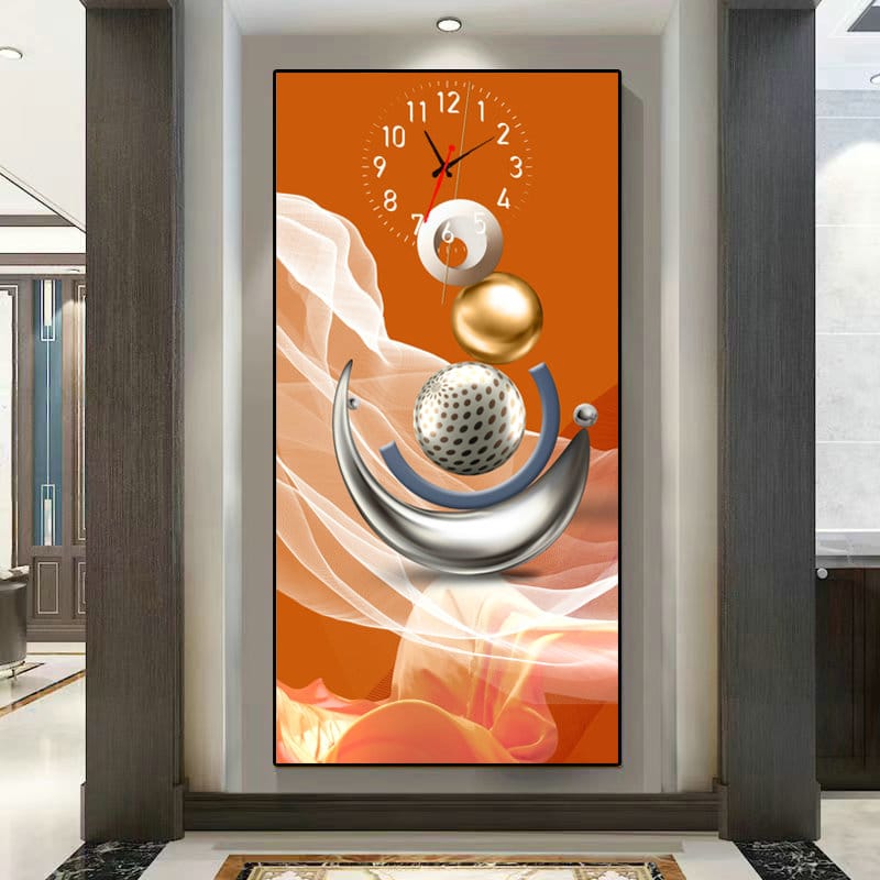 Wall Clock Crystal Porcelain 3D Modern Abstract Design