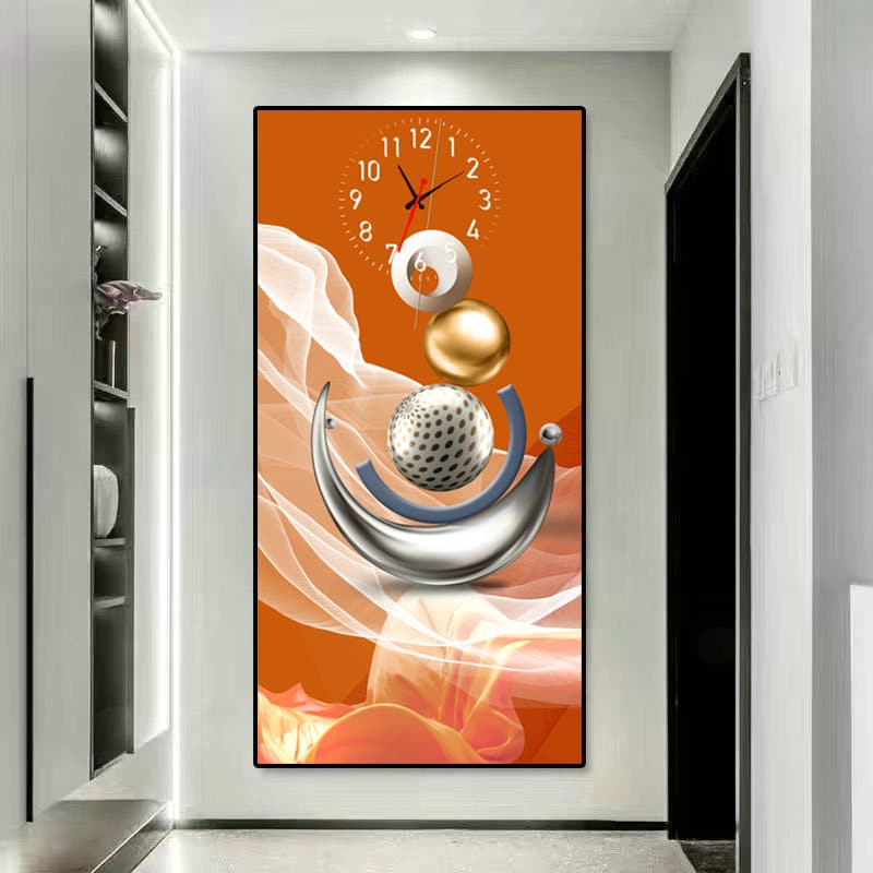 Wall Clock Crystal Porcelain 3D Modern Abstract Design