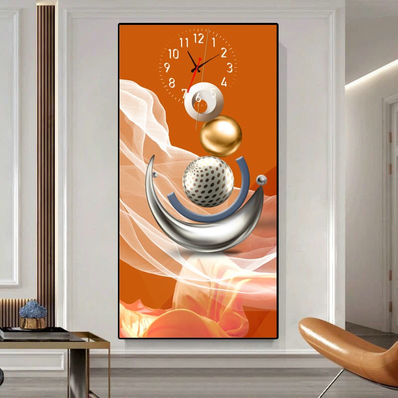 Wall Clock Crystal Porcelain 3D Modern Abstract Design
