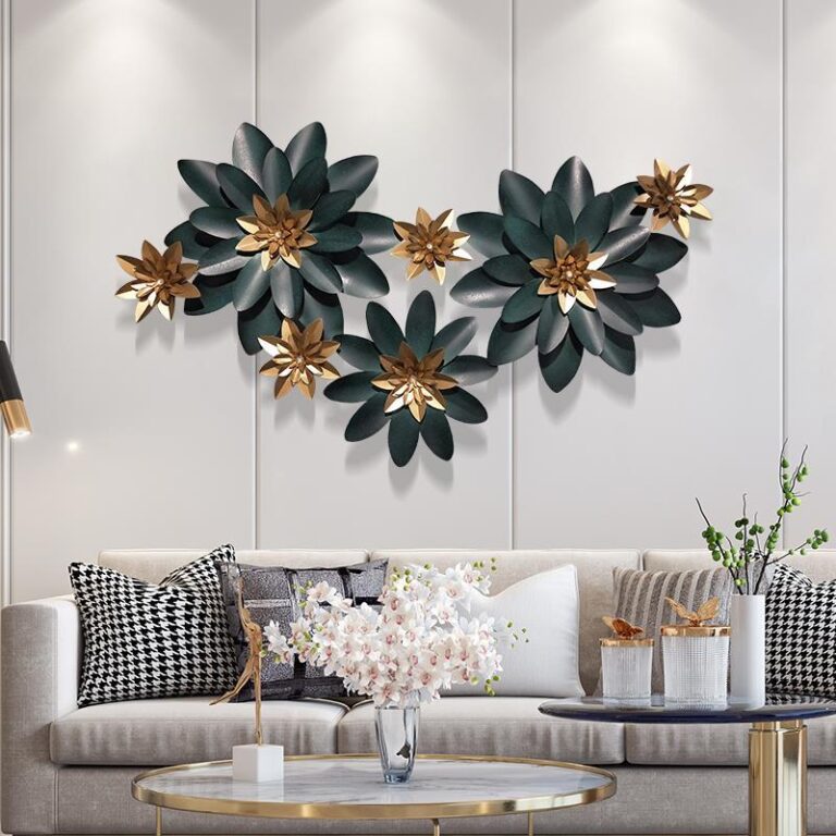Modern 3D Look Large floral Landscape Metal Wall Art For Living Room ...