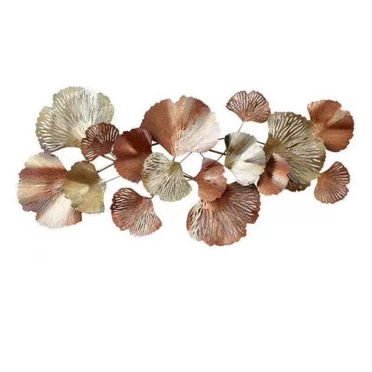 Gold Ginkgo Leaves 3D Metal Wall Art Living Room - Adventure Kastle ...