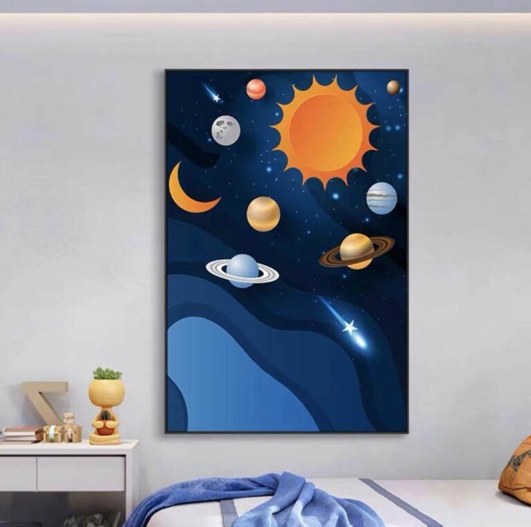 Planets Kids Room Wall Art | Crystal Porcelain 3D Wall Art