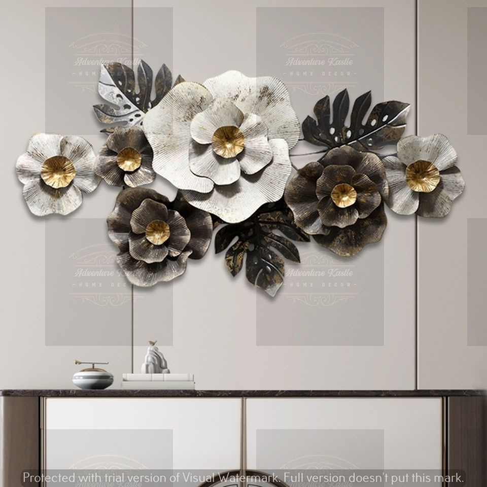 Modern Luxury Look 3D Metal Wall Art Flowers Adventure Kastle Home Decor Modern Luxury Look 3D Metal Wall Art Flowers Adventure Kastle Home Decor