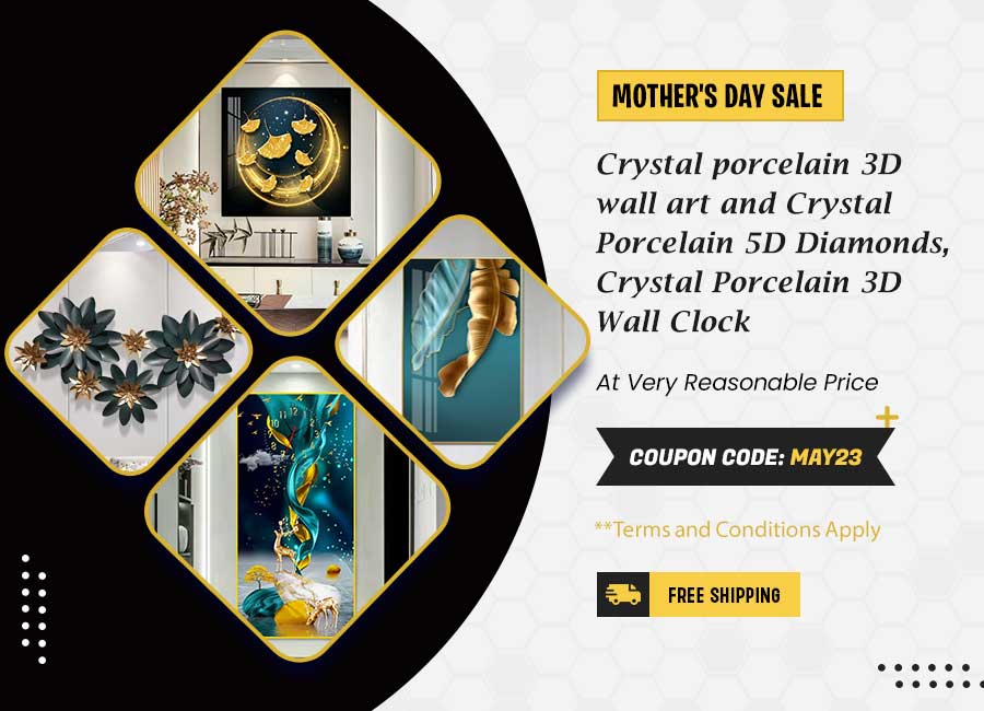 Mother and Baby Deer Nature Night View Crystal Porcelain 5D Diamonds ...