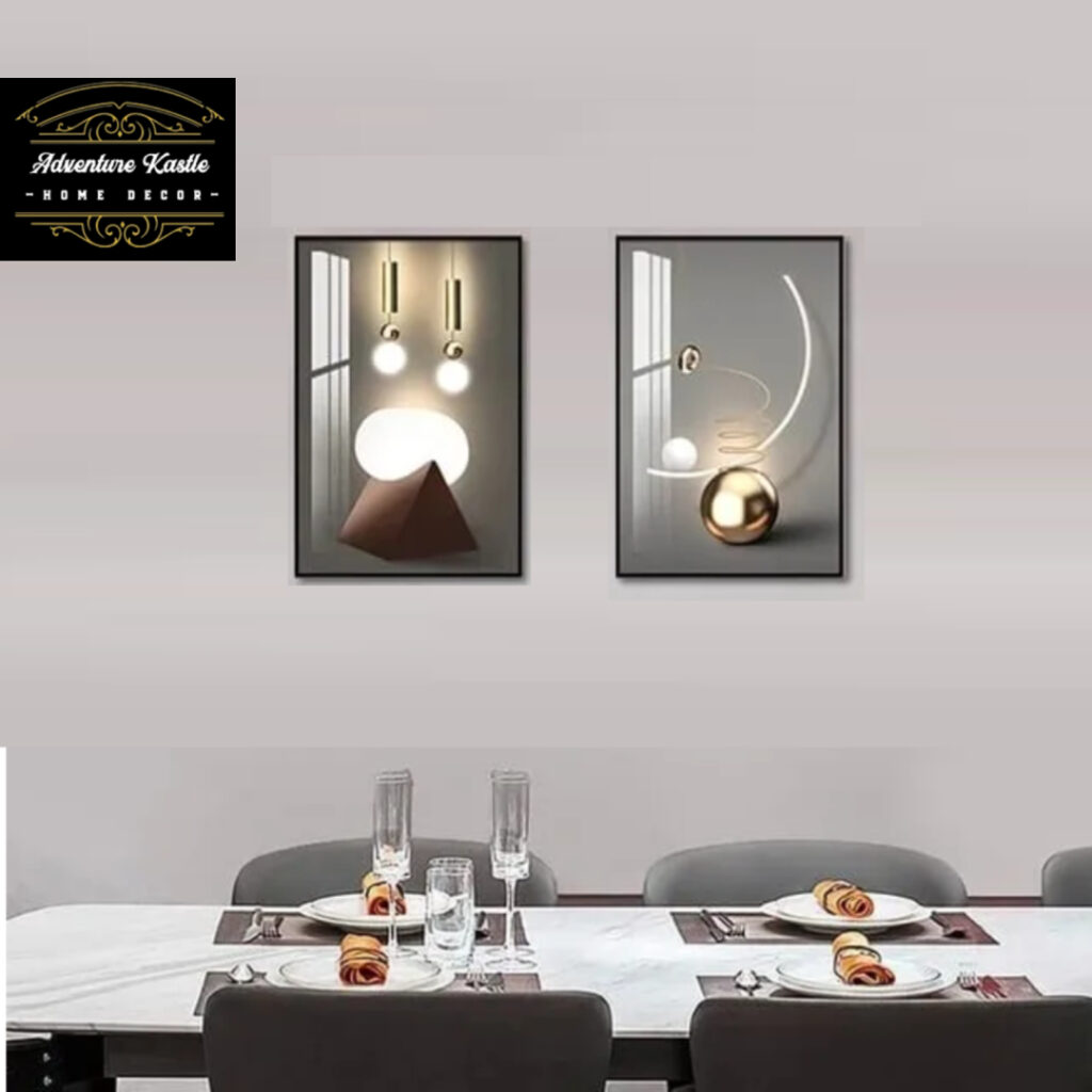 Set of Two Crystal Porcelain 5D Wall Art Modern Abstract Star and ...