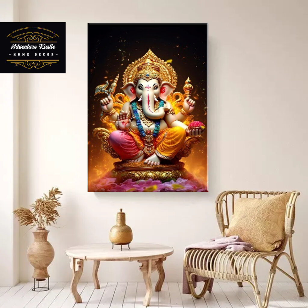 Lord Ganesha Hindu God Posters Crystal porcelain 3D Wall Art ...
