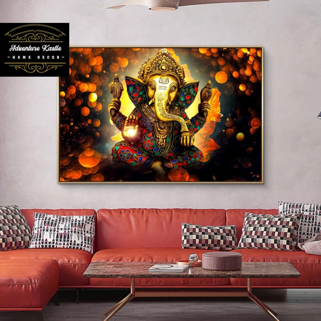 Ganesha Gods Crystal Porcelain 3D Wall Art Hinduism Decorative Design ...