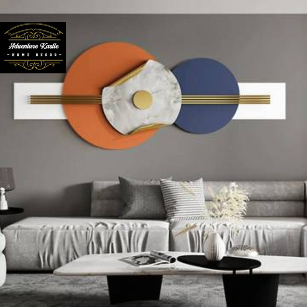 Luxury Large Blue Orange Wall Decor Metal Wall Art - Adventure Kastle ...